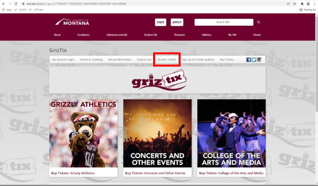 Student Ticketing Guide - GrizTix - University Of Montana